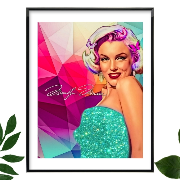Marilyn Monroe | Art | Colorful Art Marilyn Monroe Glittering Bling ...